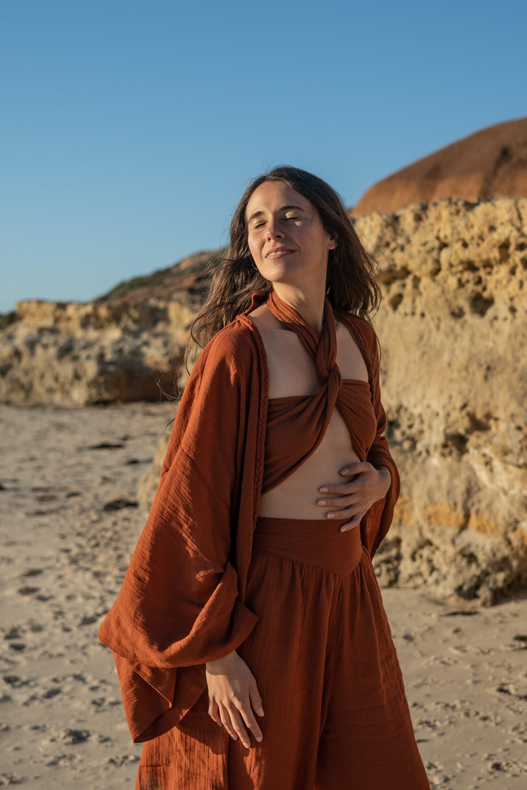Muse 4-way Top Terracotta - Nettle Fibre – Nomadica Clothing